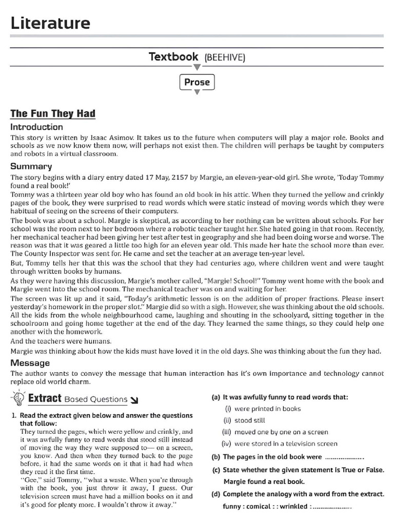 The Fun They Had | PDF
