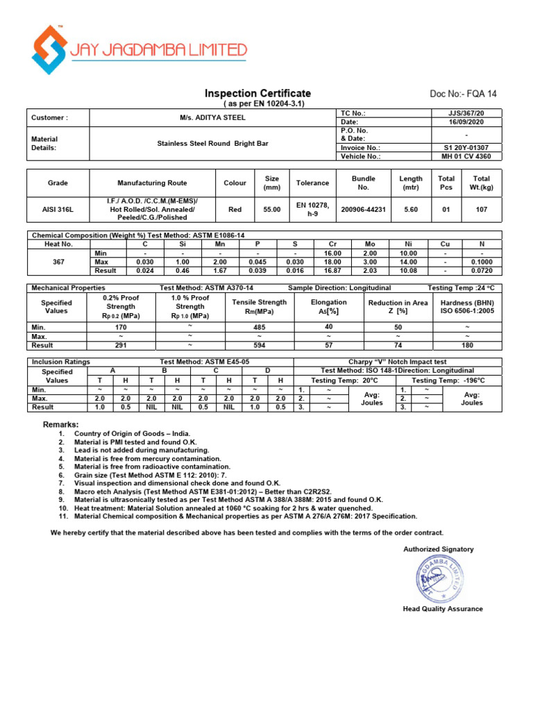 367-55mm - 304l-Round-Jagd | PDF | Materials | Mechanical Engineering