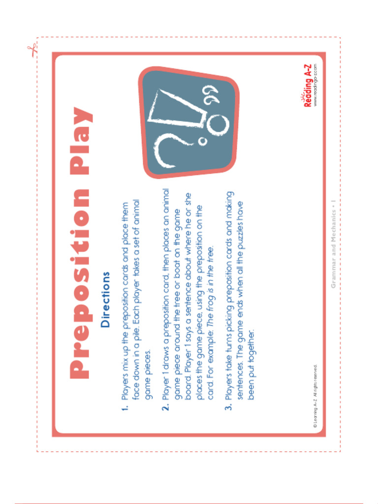 LC g1 GM Preposition Play | PDF | Linguistics | Grammar