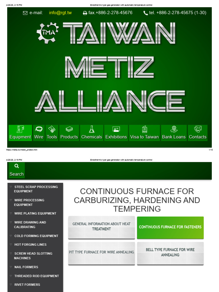 Endothermic Type Gas Generator With Automatic Temperature Control | PDF | Heat Treating | Wire