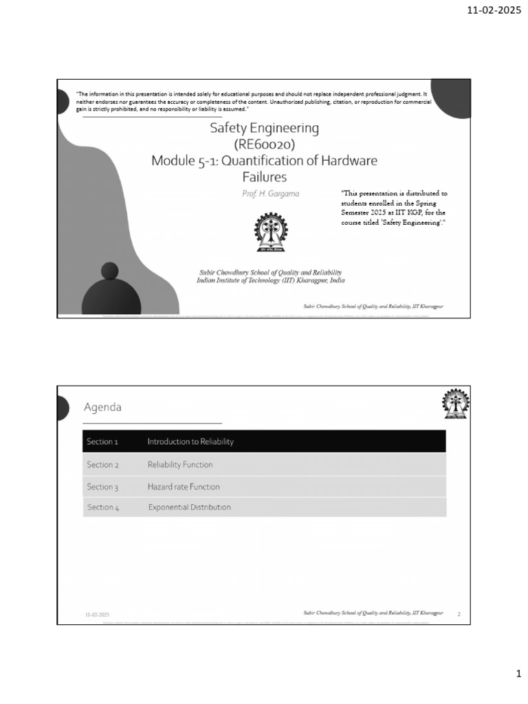 Safety Engineering Course Overview 2025 | PDF