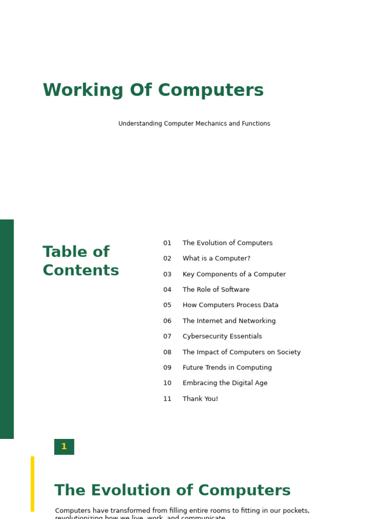 Working of Computers | PDF | Input/Output | Computer Network