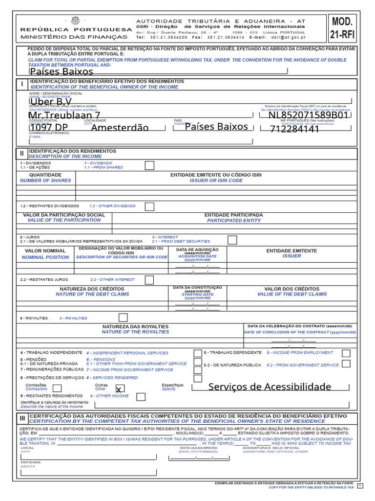 Modelo 21-RFI | PDF | Impostos | Portugal