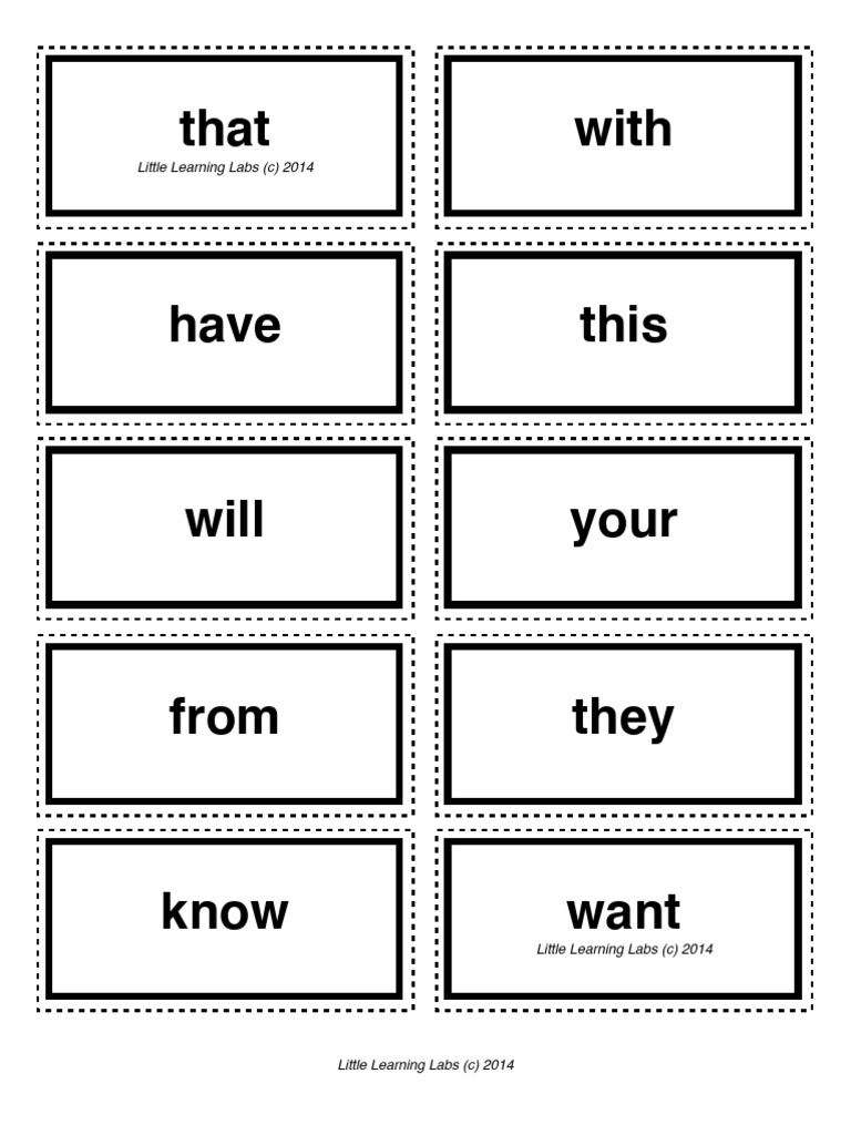 4-Letter Vocabulary Spelling Sight Words Cards For Prek Primary ...