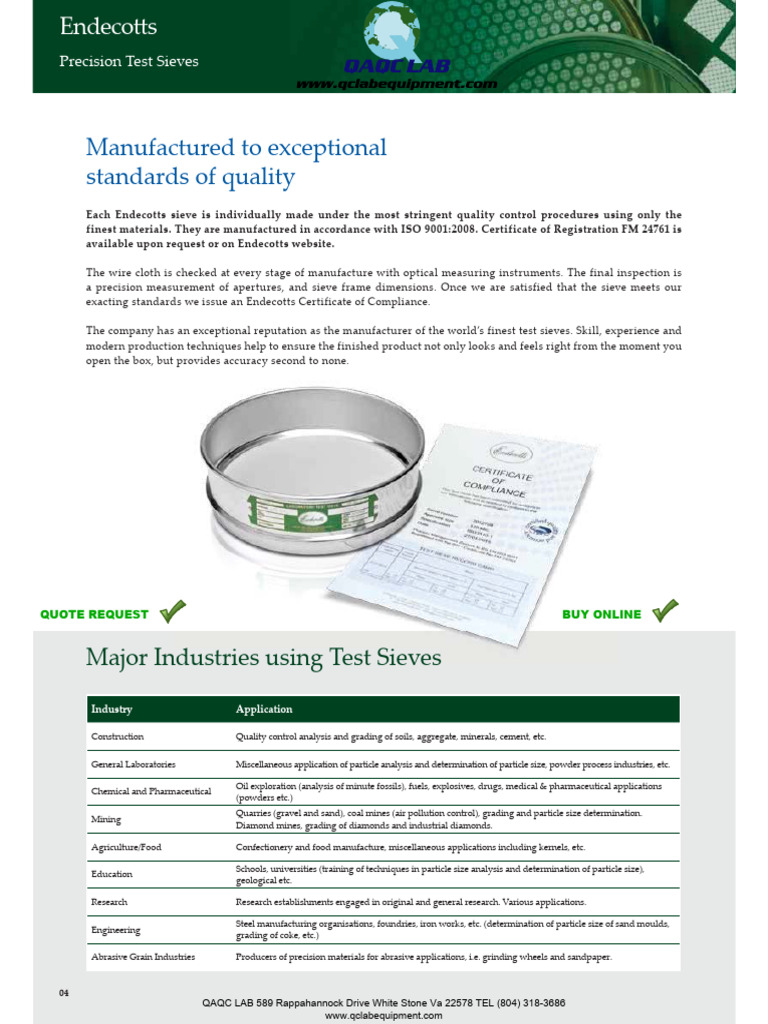 End Sieves QC 2018 | PDF