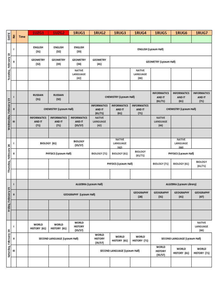 Final Exam Timetable 2021-2022 | PDF | Liberal Arts Education
