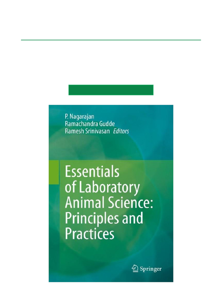 Essentials of Laboratory Animal Science Principles and Practices Full ...