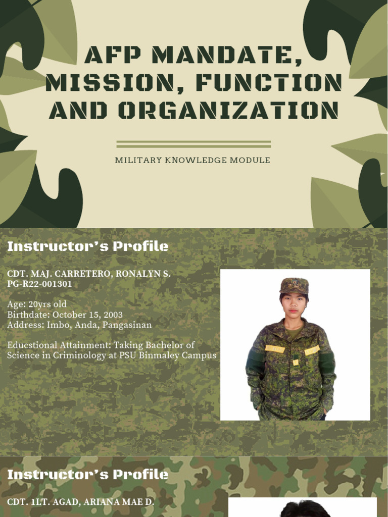 AFP Mandate Mission Function and Organization | PDF