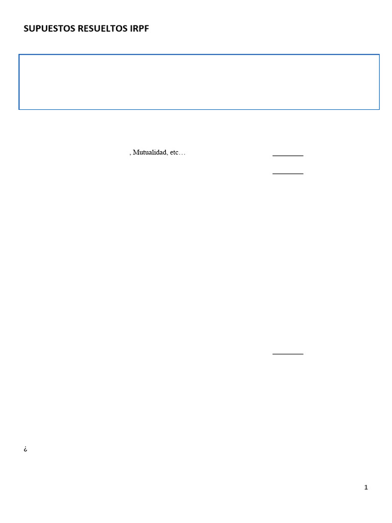 Irpf Ejercicios Con Soluciones | PDF