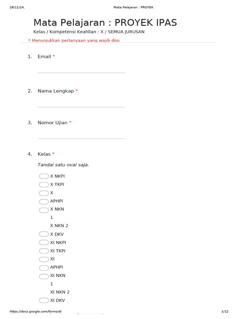 PROYEK IPAS X + Kunci | PDF