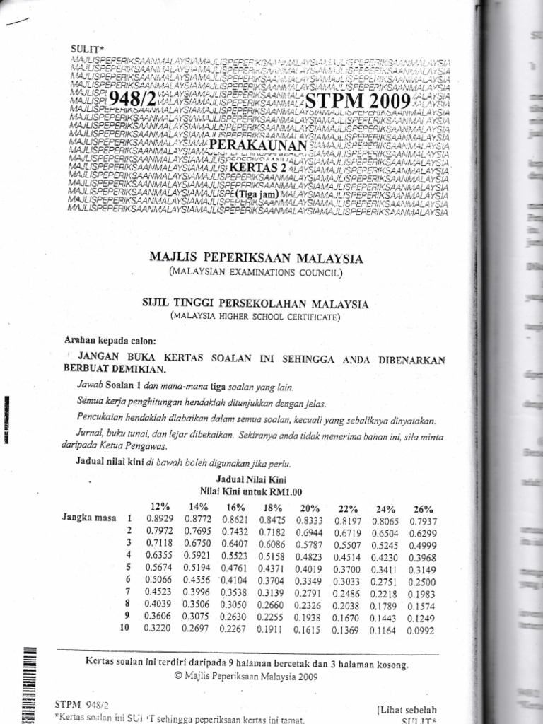 3 STPM Sem 2 2009 | PDF