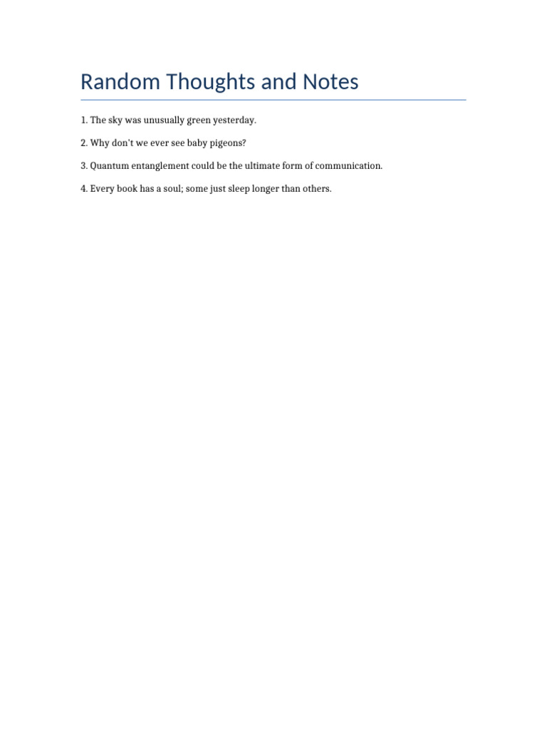Random Notes | PDF