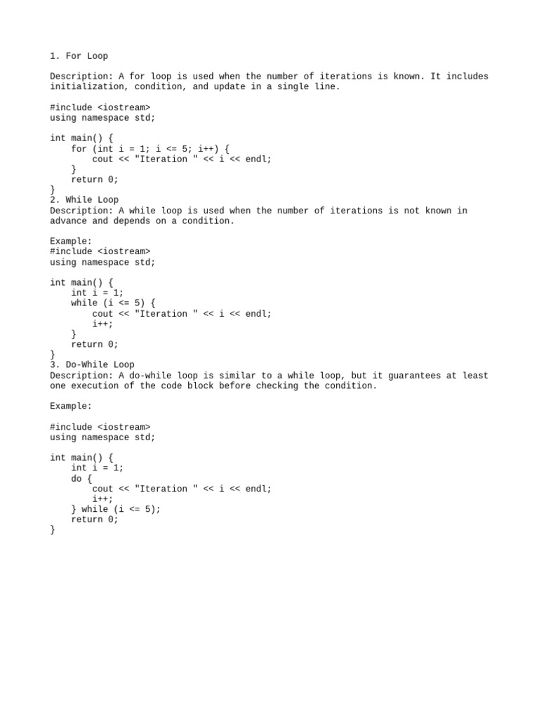 For Loop | PDF