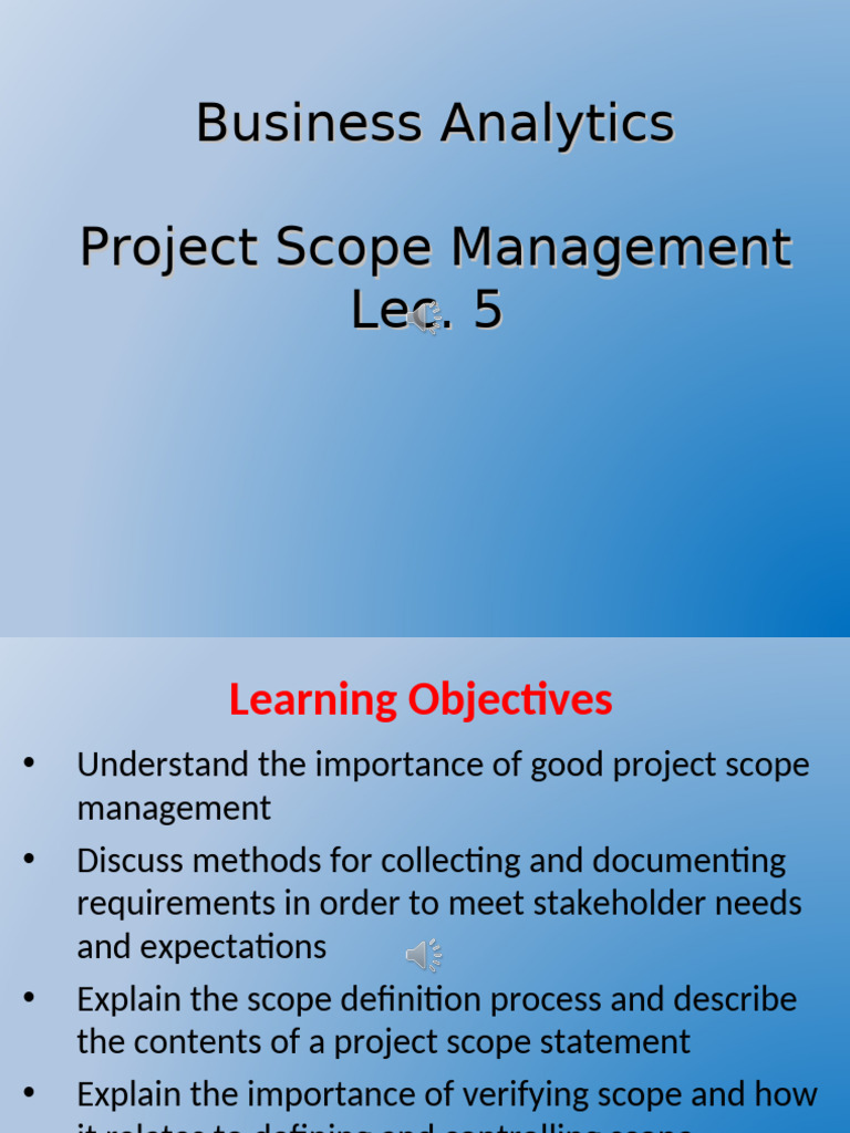 Lec. 5 Project Scope Management | PDF | Systems Thinking | Systems Engineering
