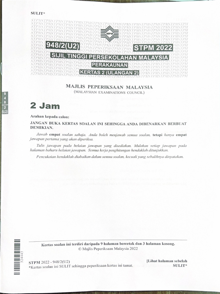 26 STPM Sem2 2022 (U) | PDF