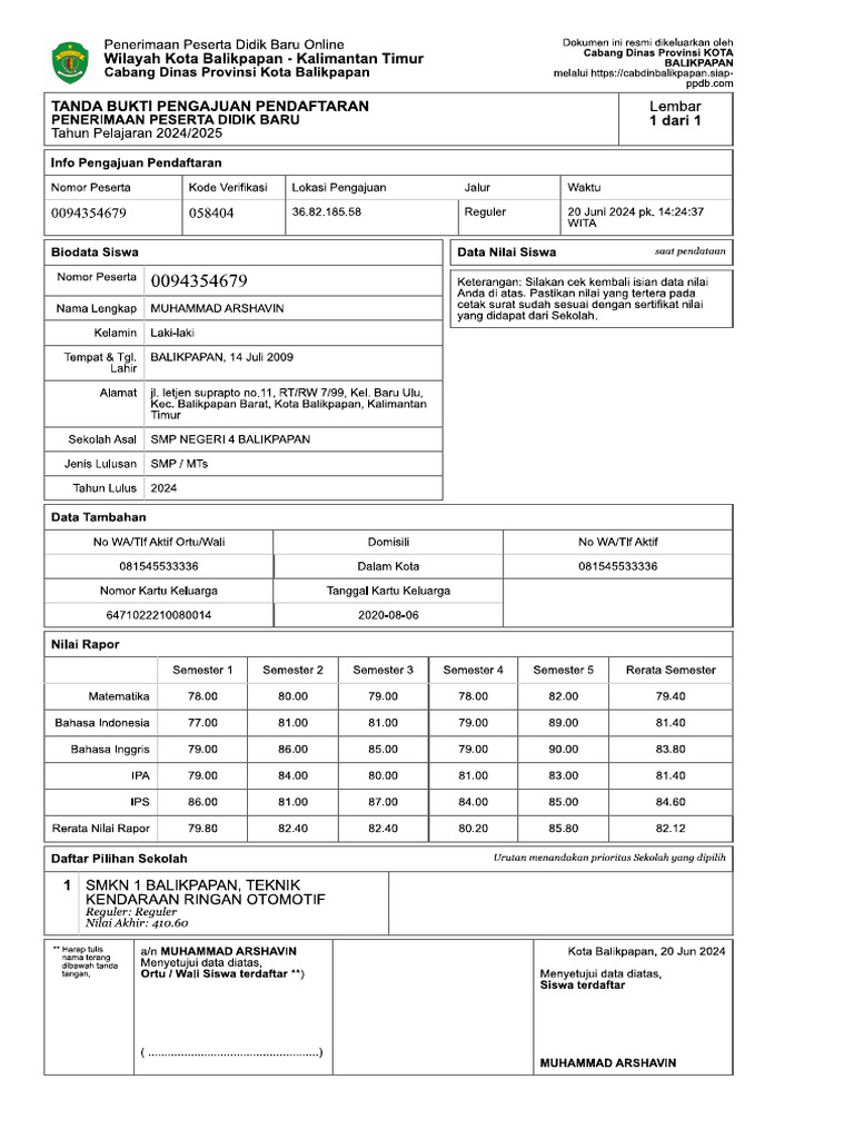 Pendaftaran Abang | PDF
