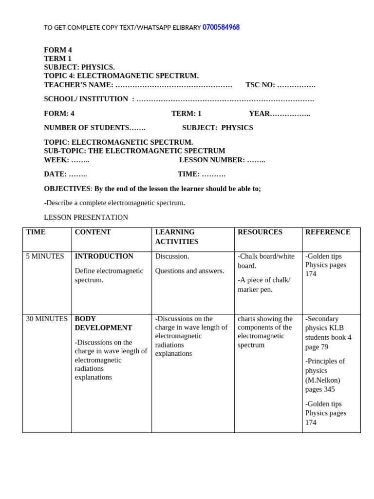 New Physics Lesson Plans | PDF | Physics | Waves