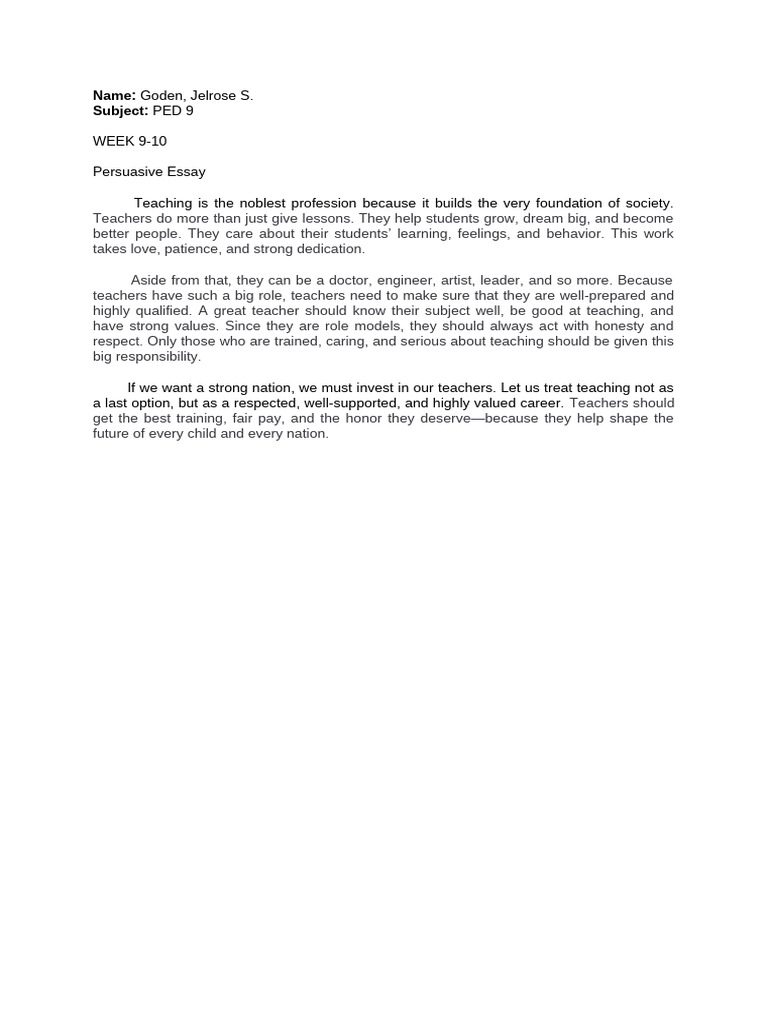 Teaching: The Noblest Profession | PDF