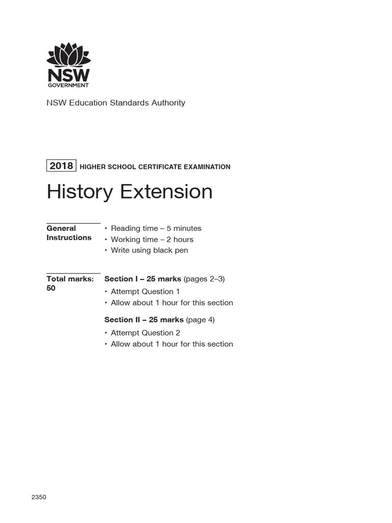 2018 HSC History Extension | PDF | Historian | Knowledge