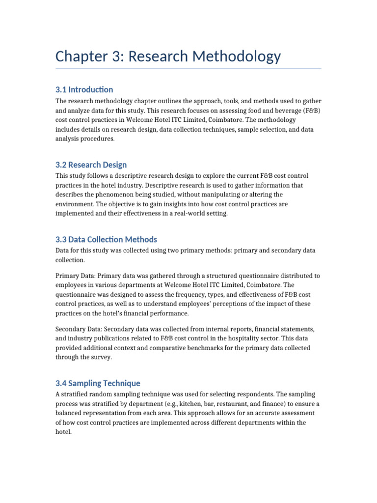 Chapter 3 Research Methodology | PDF | Statistics | Sampling (Statistics)