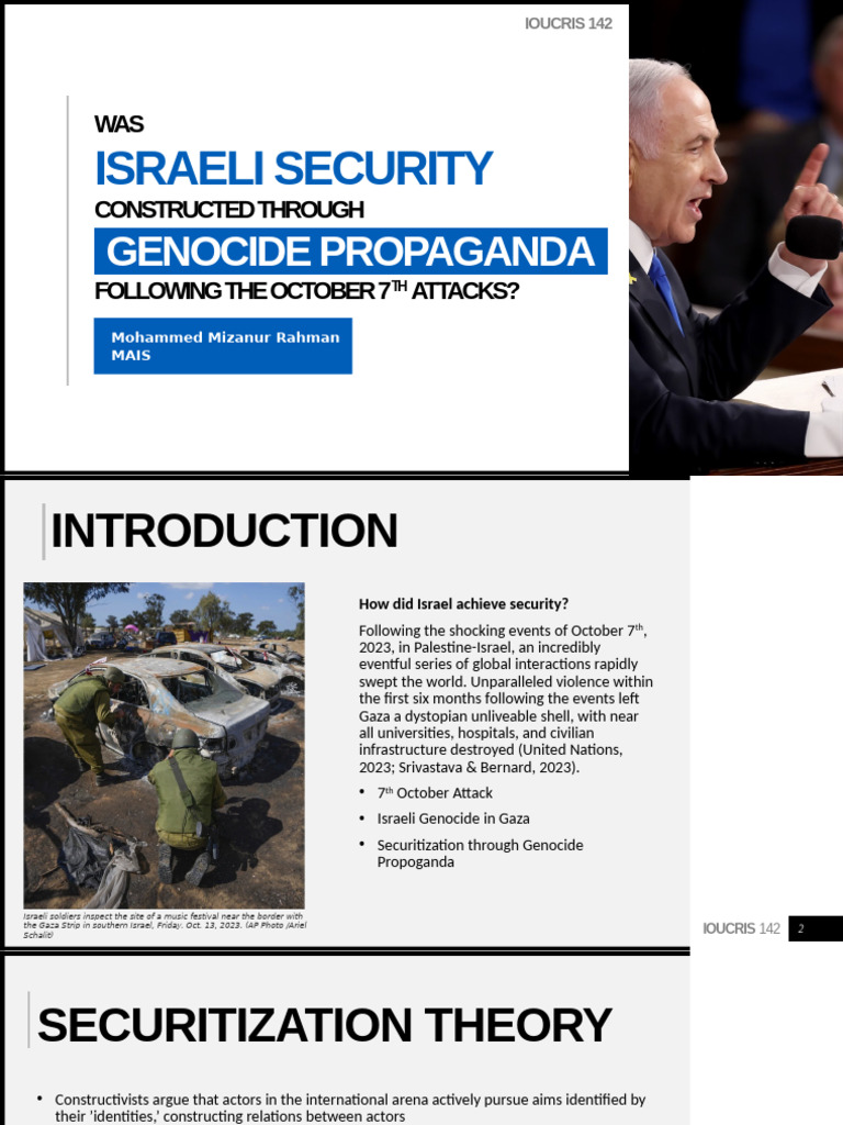 Was Israeli Security Constructed Through Genocide Propaganda Following ...