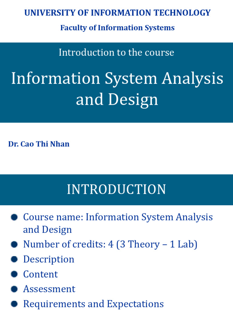 2019 Cao Nhan - ISAD_Chapter 0 | PDF | Data Model | Relational Database