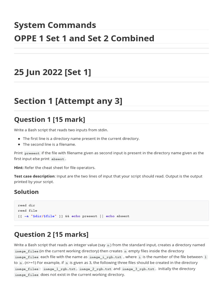 OPPE 1 Set 1 and Set 2 Q+sol - 2 | PDF | Parameter (Computer Programming) | Software