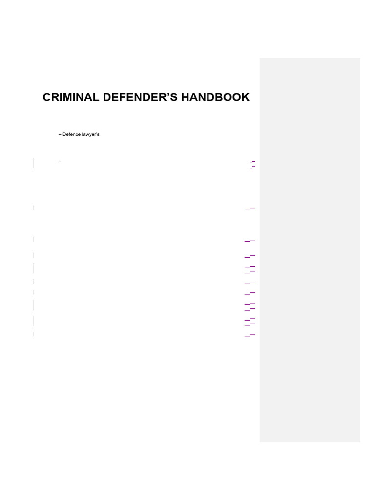 Criminal Defender's Handbook Overview | PDF | Arrest | Bail