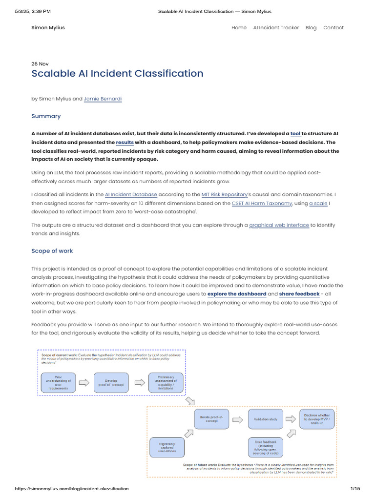 Scalable AI Incident Classification - Simon Mylius | PDF | Artificial Intelligence ...