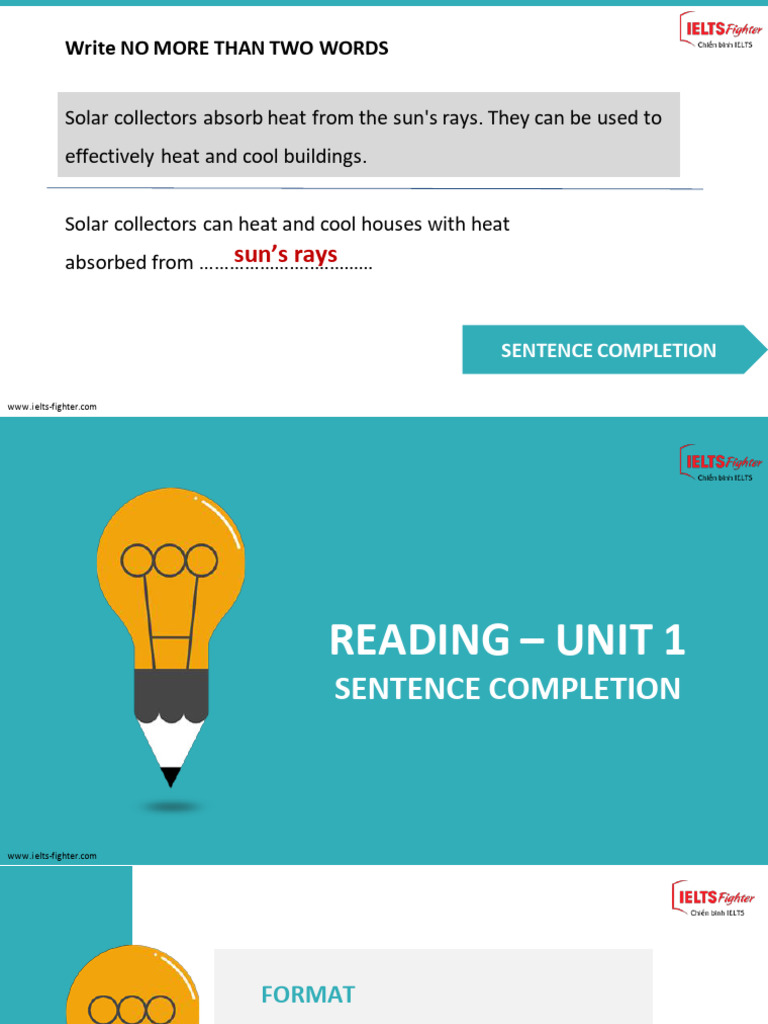 Unit 1. Sentence Completion | PDF | Birds | Sun