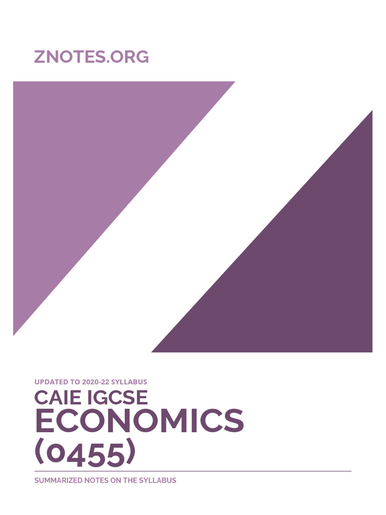 IGCSE Economics Notes (0455) Summary | PDF | Taxes | Demand