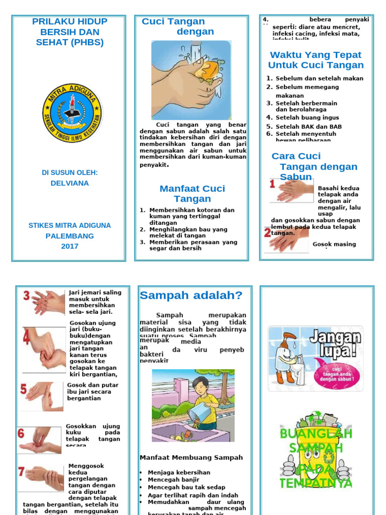 Leaflet PHBS Cuci Tangan | PDF