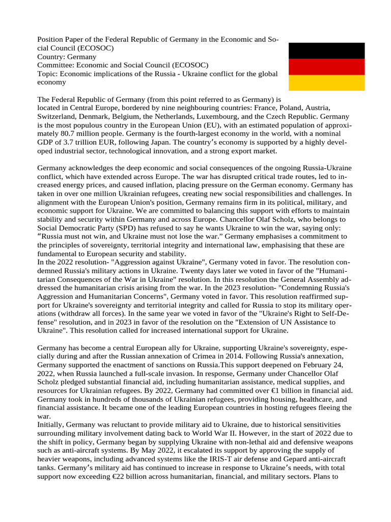 Germany Pp (Ecosoc) | PDF | Ukraine | Germany