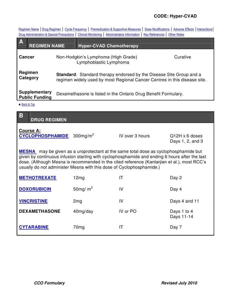 Hyper Cvad NHLhi | Download Free PDF | Pharmacology | Medical Treatments