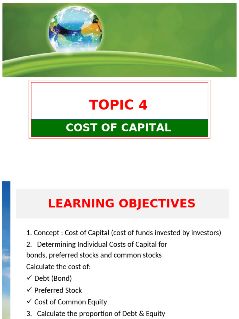 C4 - Cost of Capital | PDF | Cost Of Capital | Equity (Finance)