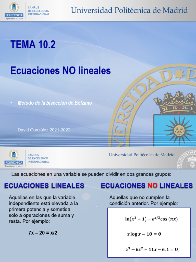 Ecuaciones NO Lineales | PDF | Ecuaciones | Sistema no lineal
