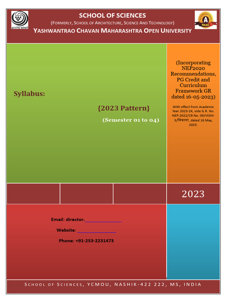 SOS V156 MSC (Botany) (2023pattern) Syllabus 25nov2023 ...