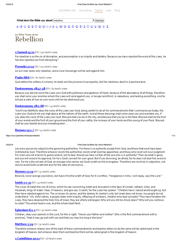 What Does The Bible Say About Rebellion | PDF | Jesus | Aaron