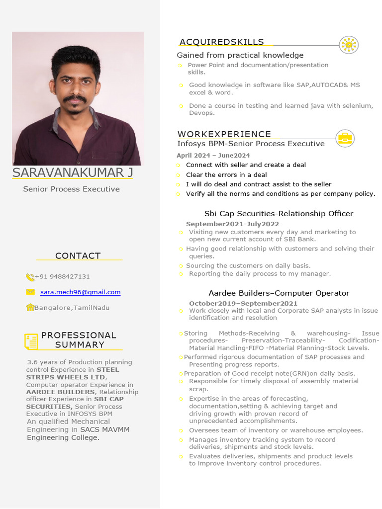 Saravanakumar-Resume-New 2 | PDF | Supply Chain | Logistics