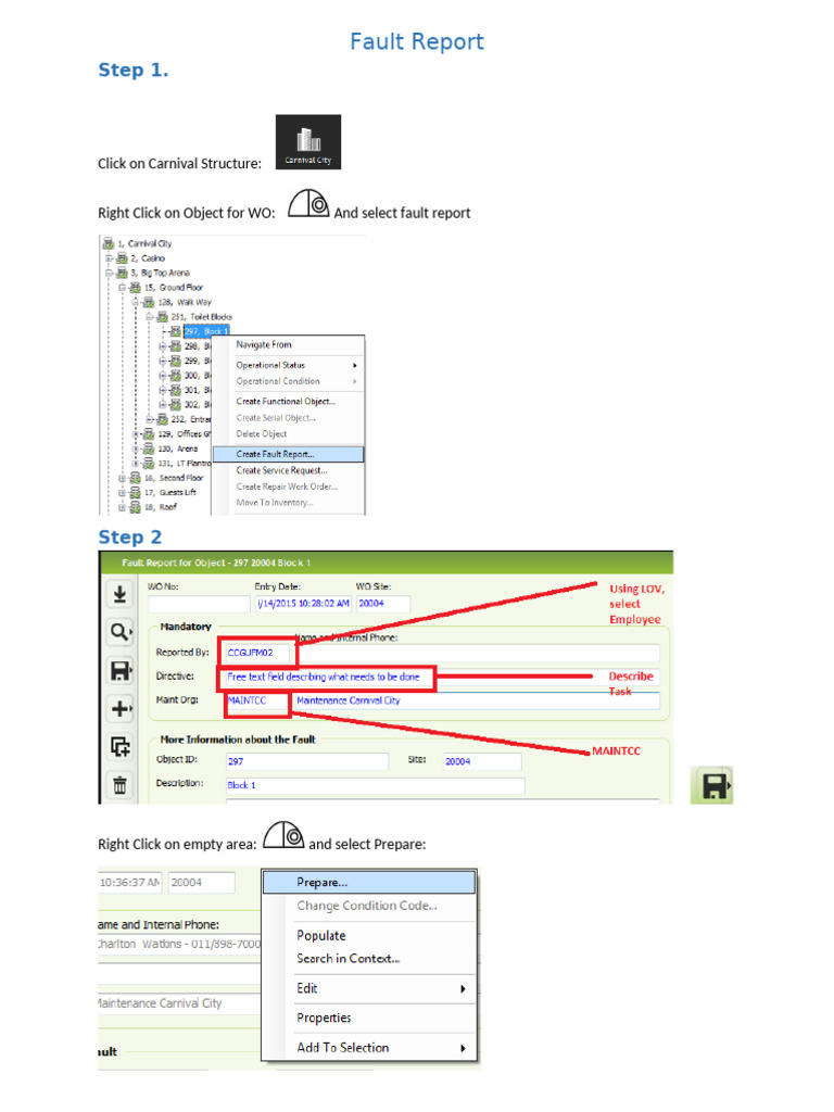 Fault Report Procedure Guide | PDF