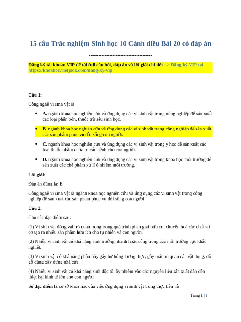 15-cau-trac-nghiem-sinh-hoc-10-canh-dieu-bai-20-co-dap-an_2025_05_01 | PDF
