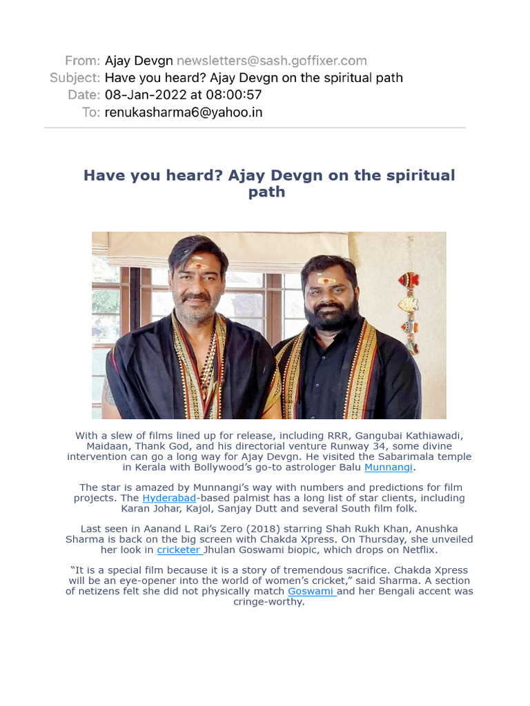 Have You Heard Ajay Devgn On The Spiritual Path | PDF