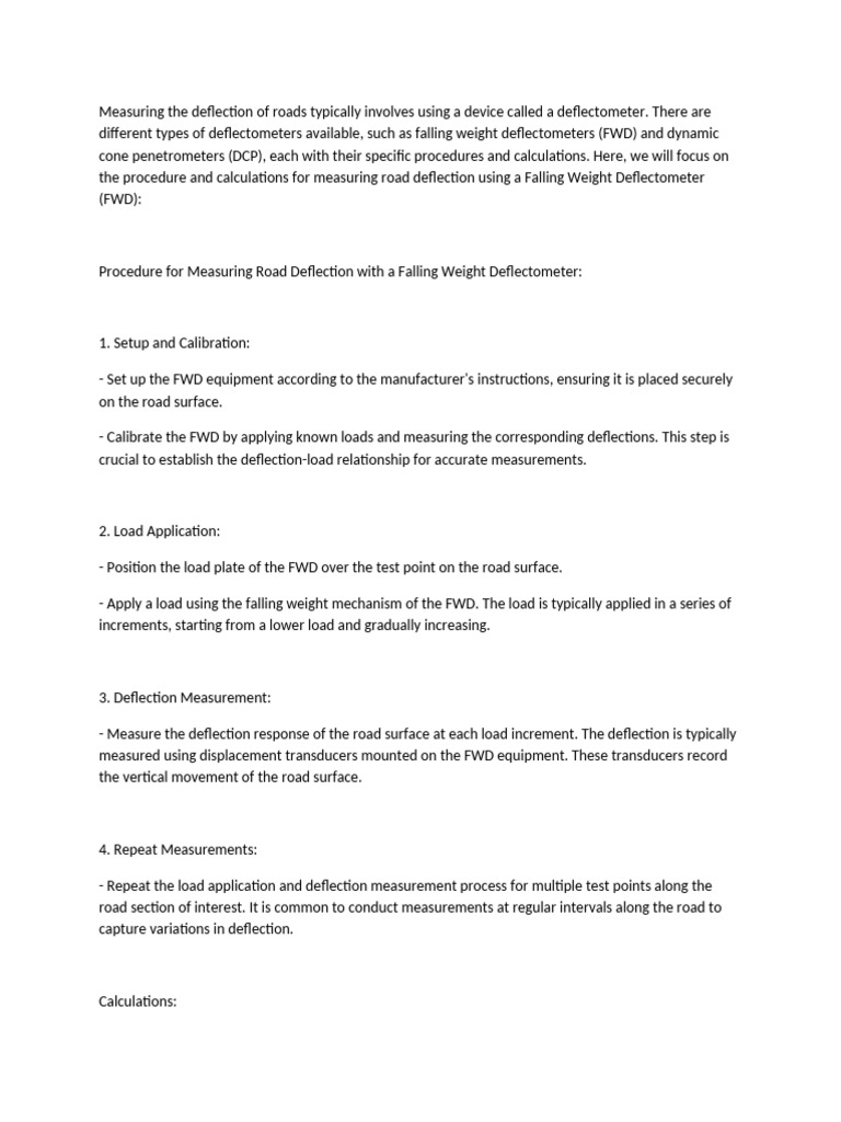 FWD Road Deflection Measurement Guide | PDF | Young's Modulus ...