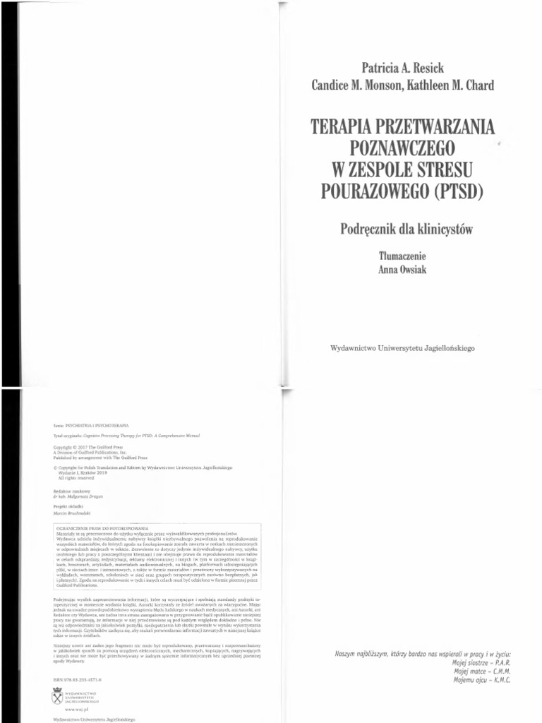 Resick P.A. I In. Terapia Przetwarzania Poznawczego W PTSD | PDF