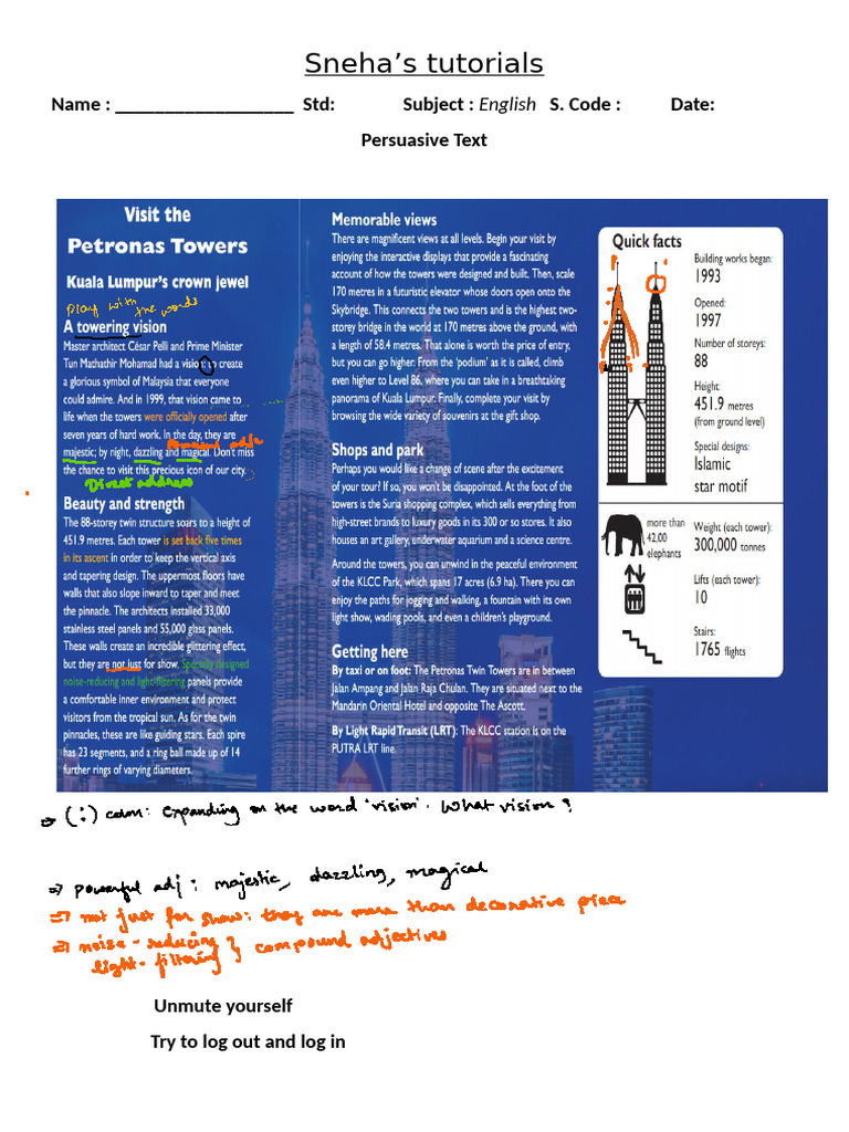 Persuasive Text - Famous Building | PDF