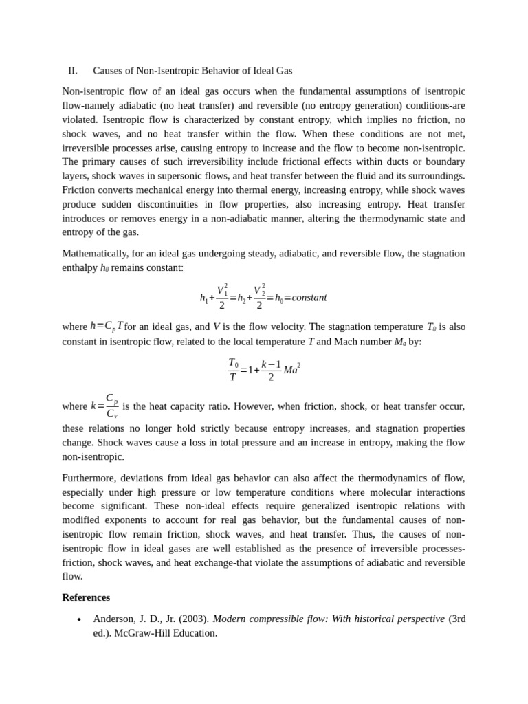 Causes of Non Isentropic Flow of Ideal Gas | PDF | Entropy | Heat