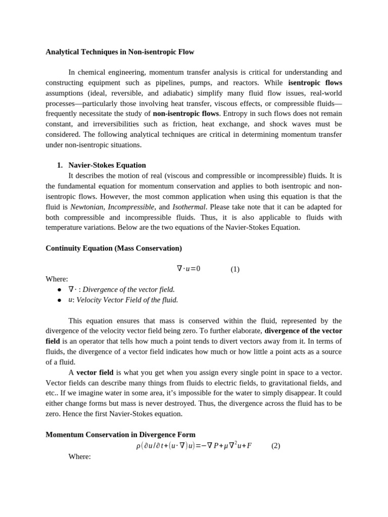 Analytical Techniques in Non-Isentropic Flow | PDF | Fluid Dynamics ...