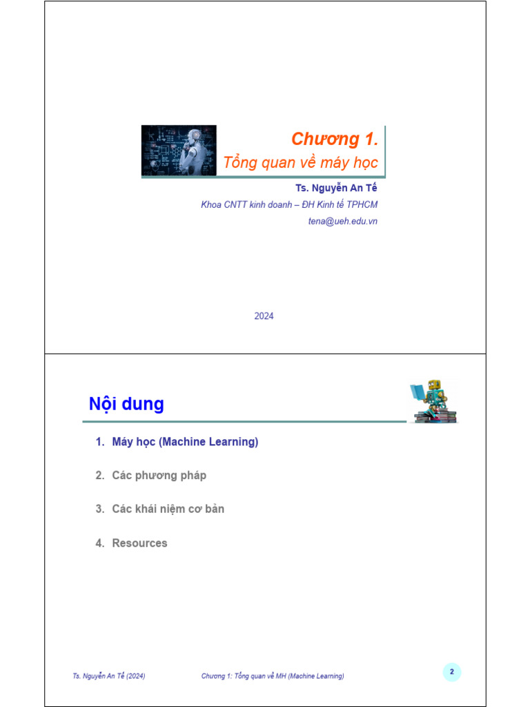 ML.2024.Ch1. Tong Quan Ve MH | PDF