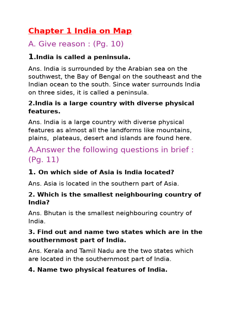Ch 1 India on Map | PDF | Indian Subcontinent | Earth Sciences