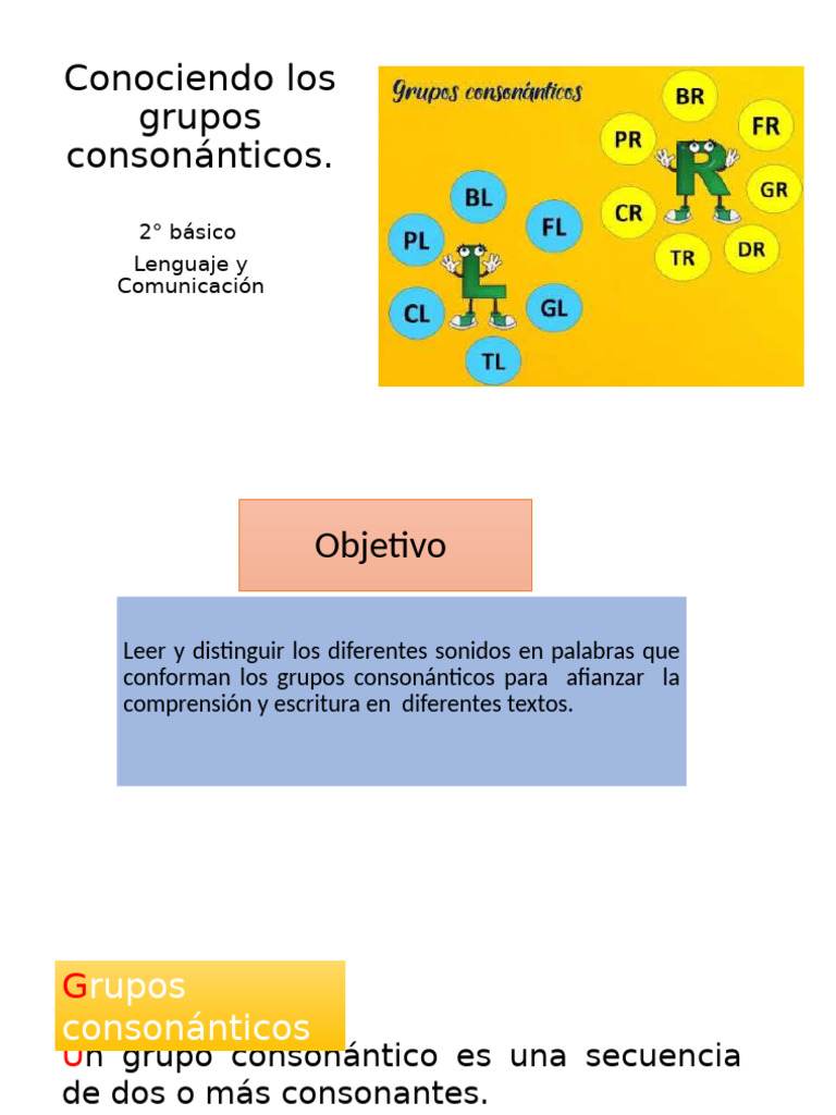 Actividades sobre Grupos Consonánticos | PDF | Lingüística